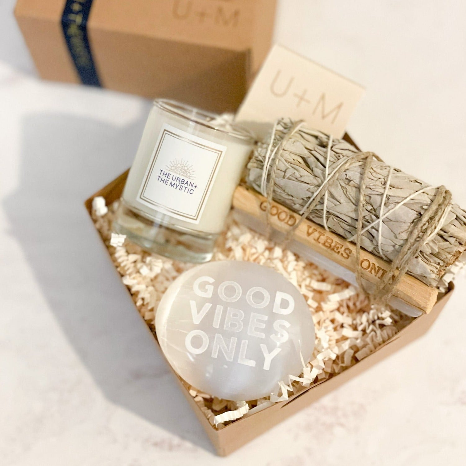 Personalized Crystal Gift Set Bundle - Smudge Bundle, Selenite, Candle ...