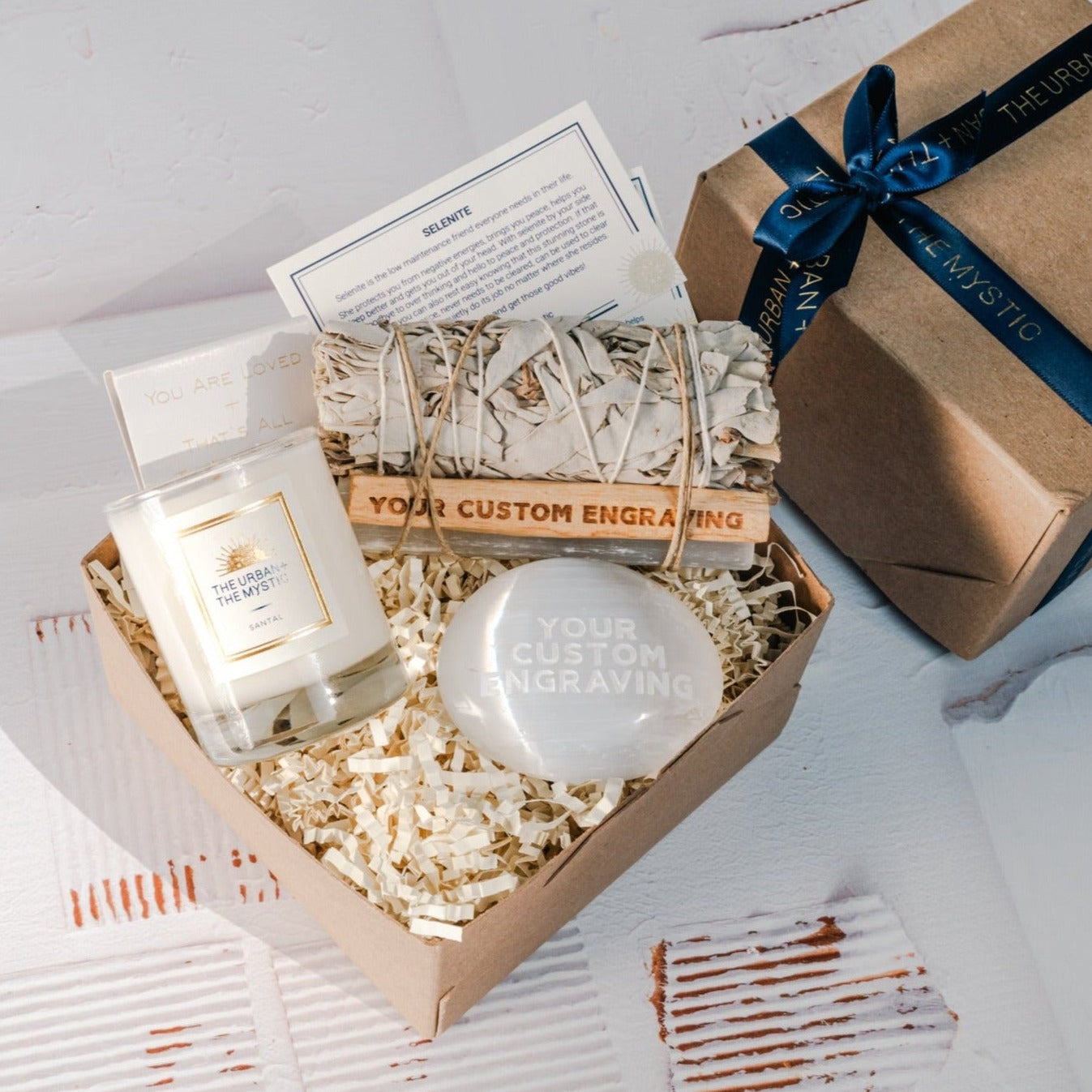 Personalized Crystal Gift Set Bundle - Smudge Bundle, Selenite, Candle ...